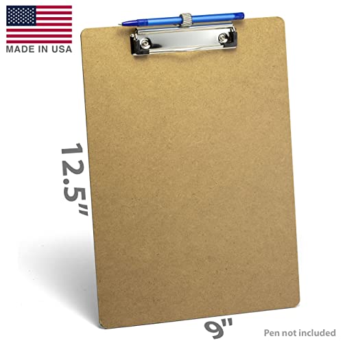 Officemate Wood Clipboard, Letter Size, Low Profile Clip with Pen Holder (83249)