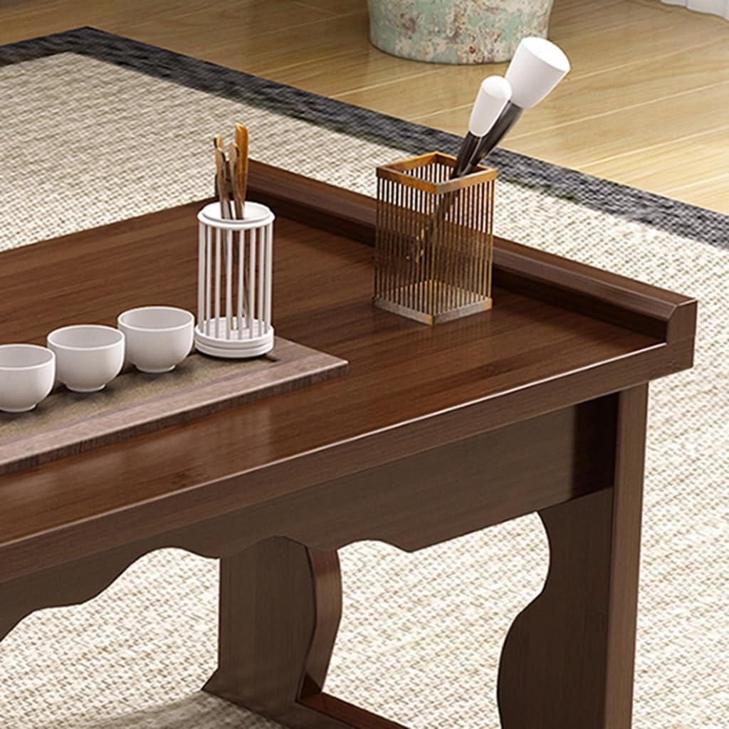 Retro Foldable Coffee Table, Japanese Tatami Table, Bay Window Zen Tea Table, Multifunctional Low Table (Color : A, Size : 60 * 30 * 27.5cm)