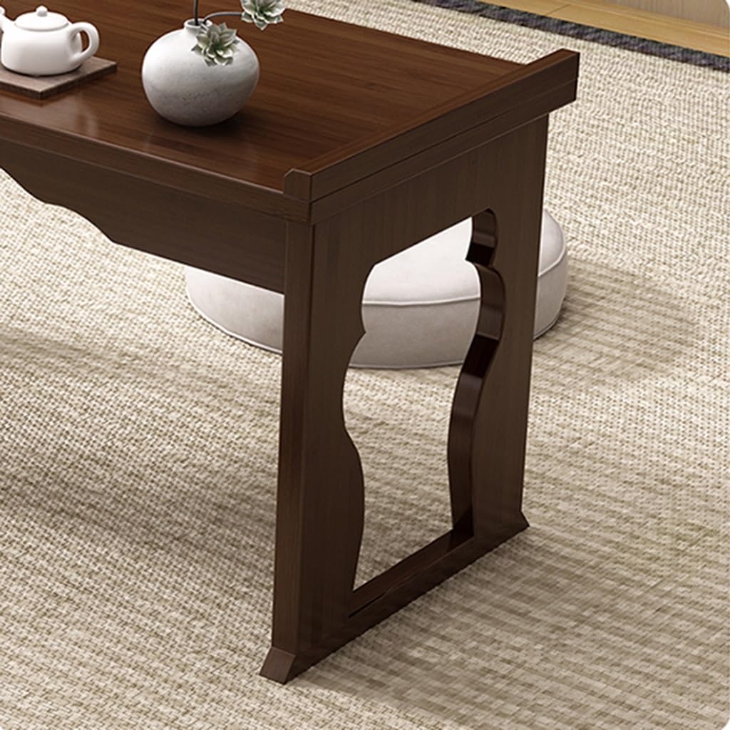 Retro Foldable Coffee Table, Japanese Tatami Table, Bay Window Zen Tea Table, Multifunctional Low Table (Color : A, Size : 60 * 30 * 27.5cm)