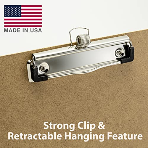 Officemate Wood Clipboard, Letter Size, Low Profile Clip with Pen Holder (83249)