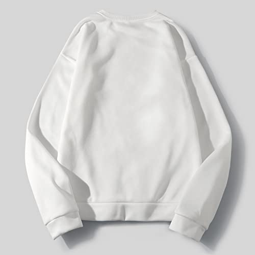 DUOWEI Mom Mode Sweatshirt Hawaii Men Women Letter Graphic Print Round Neck Long Sleeve Tops Sweatshirt Long Sleeve T Shirts White, XX-Large