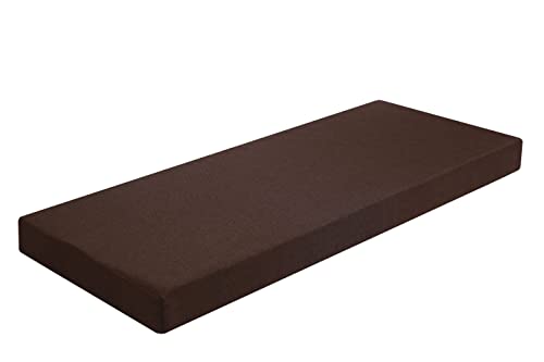 ROFIELTY Custom Size Bench Cushion Patio Bench Seating Cushion Indoor Bench Cushion Outdoor/Indoor Bench/Swing Cushion Porch Swing Cushion Bench Pads (Dark Brown,31.4x11.8x3.14in)
