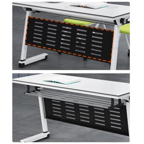 3 pcs Flip Top Mobile Training Table with Management & Lockable Wheels, Foldable Meeting Table for Conference Rooms,Training Rooms,Media Centers (Color : A, Size : 120 * 60 * 75cm)