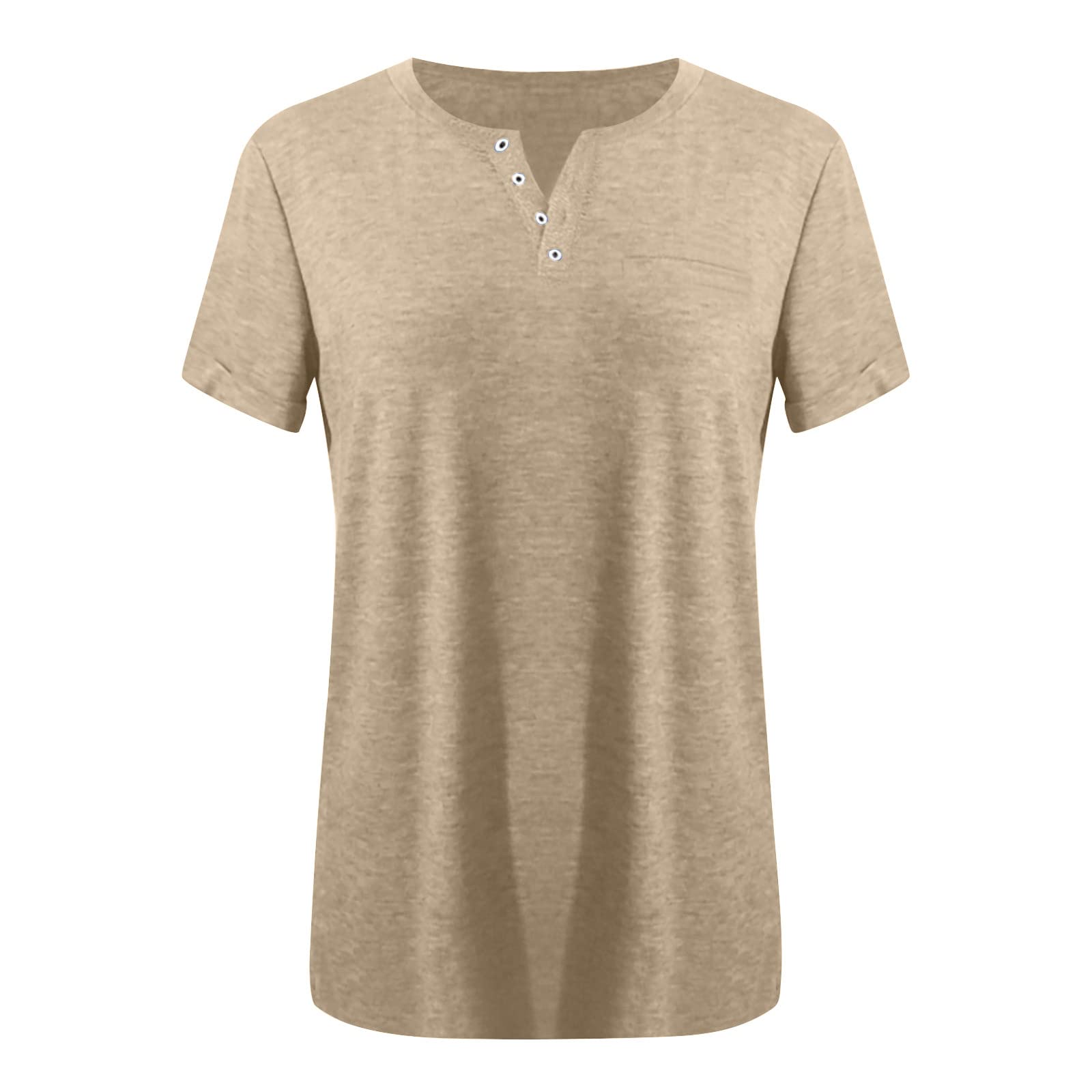 Business Tops for Women 2023 Trendy Summer Short Sleeve Notch v Neck t-Shirt Solid Loose Comfy Tee Shirt Blouse