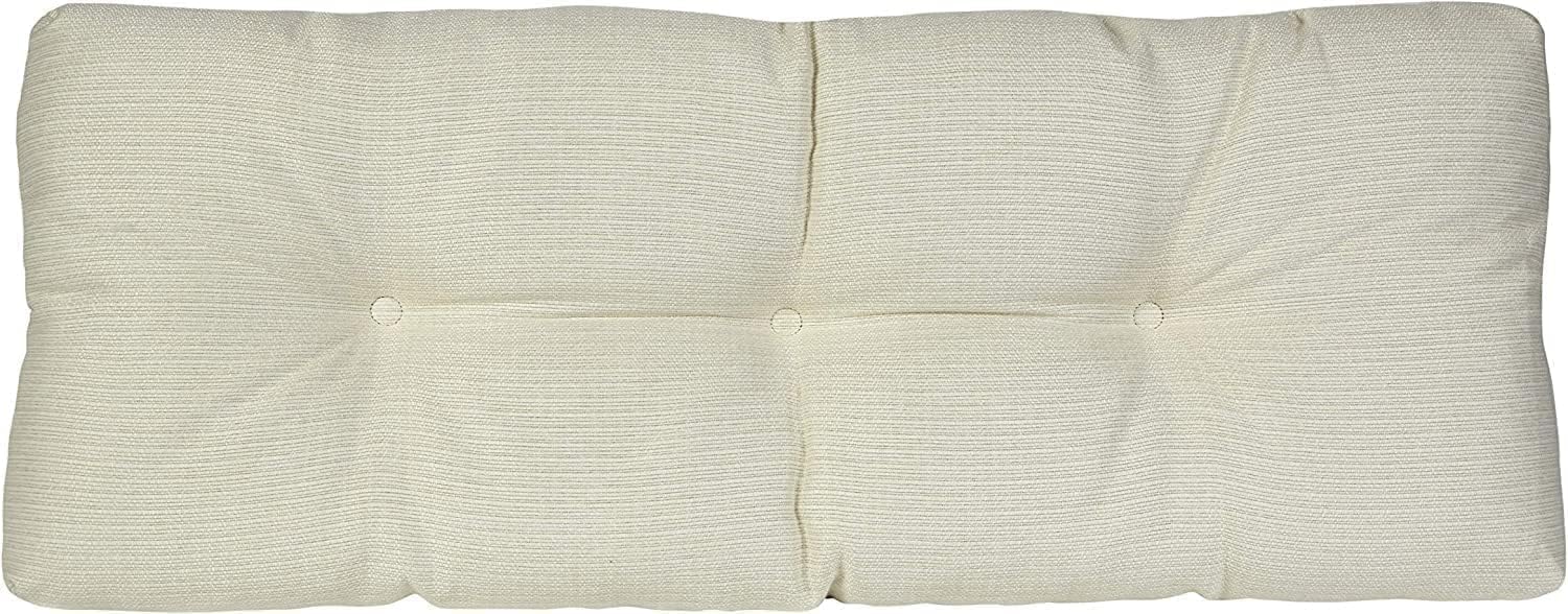 Klear Vu The Gripper Omega Non-Slip Tufted Bench Cushion for Indoor Furniture, Entryway Storage, Bay Window, Corner Nook or Piano Seat, 35 Inches, 01 Ivory