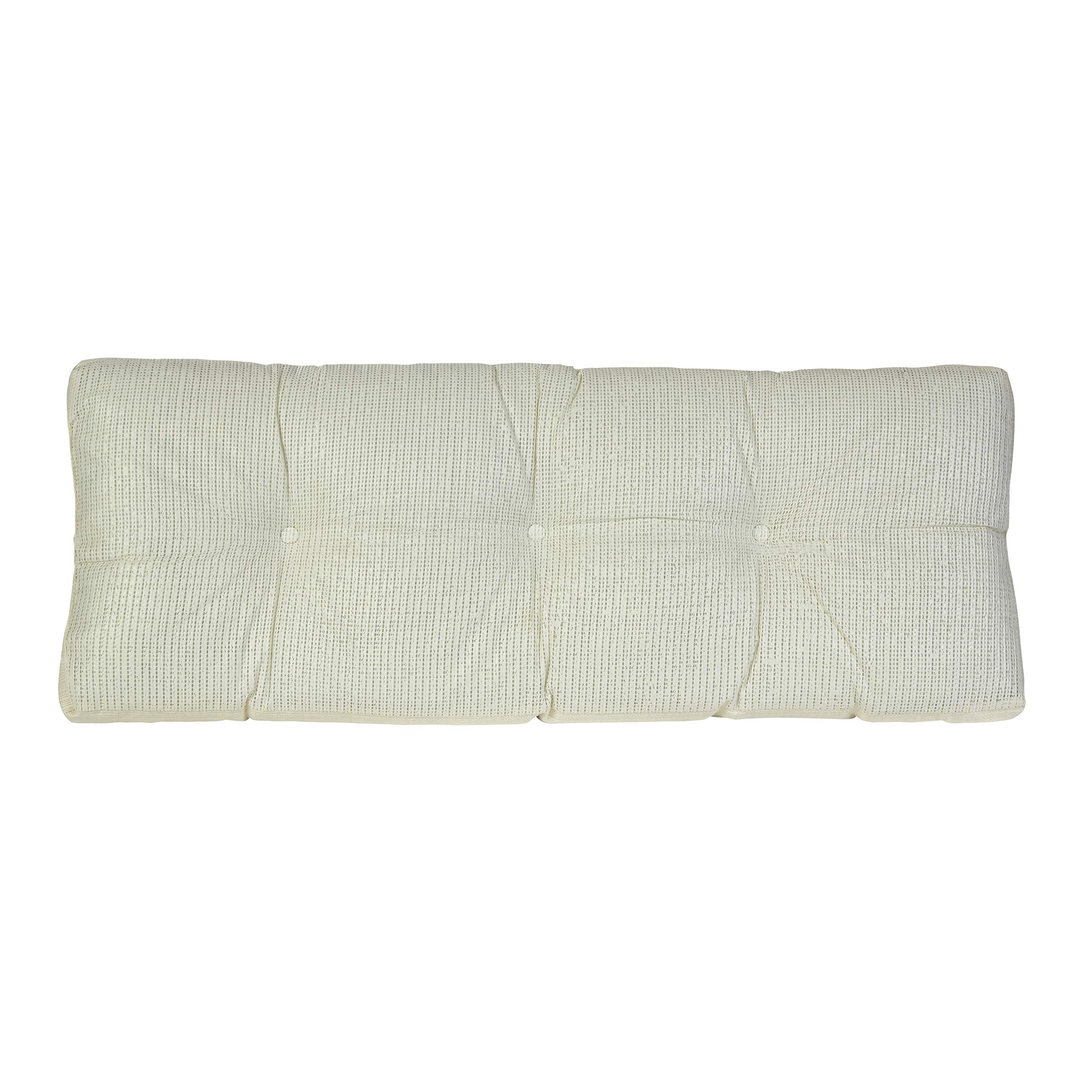 Klear Vu The Gripper Omega Non-Slip Tufted Bench Cushion for Indoor Furniture, Entryway Storage, Bay Window, Corner Nook or Piano Seat, 35 Inches, 01 Ivory