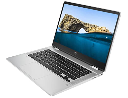 2022 HP Convertible 2-in-1 Chromebook, 14" FHD IPS Touchscreen, Intel Processor up to 3.28GHz, 8GB Ram, 128GB SSD, Super-Fast 6th Gen WiFi, Chrome OS(Renewed) (Silver)
