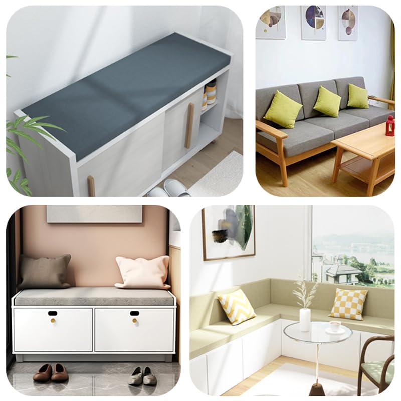 Custom Bench Thickened Foam Cushion, Indoor Outdoor Bench Personalized Cushion, Bench Seat Size Bay Window Indoor, Outdoor Furniture Non-Slip Bottom Garden Kitchen Cushions Personalized with Bottom