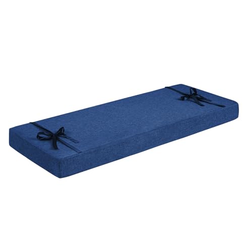 RULAER 30×14×2.5inch Bench Cushions,Blue Non-Slip Seat Cushions for Patio Furniture,70D Thickened Foam Indoor/Outdoor Bay Window Cushion