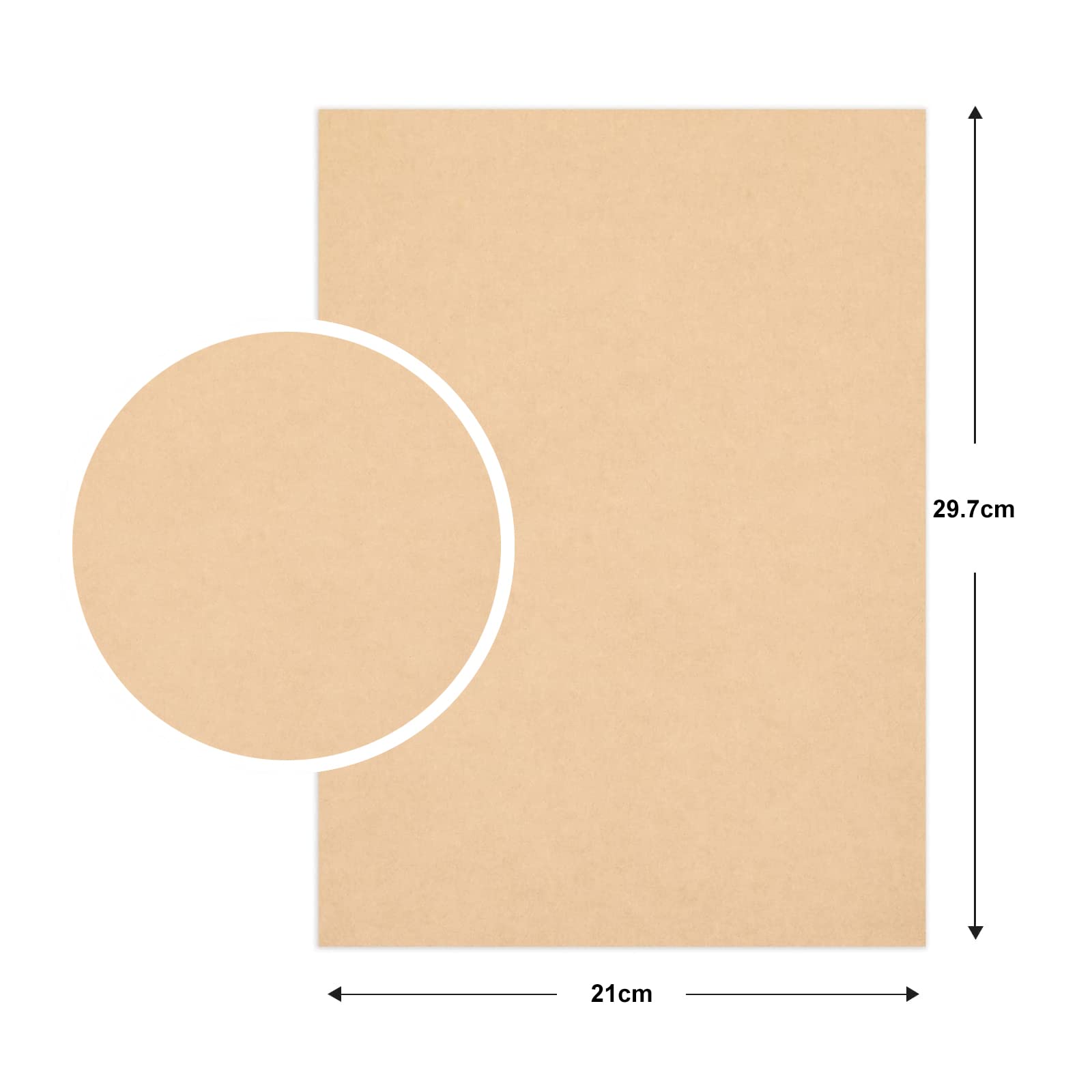 50 Sheets, Brown Kraft Cardstock-Brown Kraft Paper Card A4 200gsm Card Stock Printer Paper for Invitations, Menus, Crafts, DIY Cards