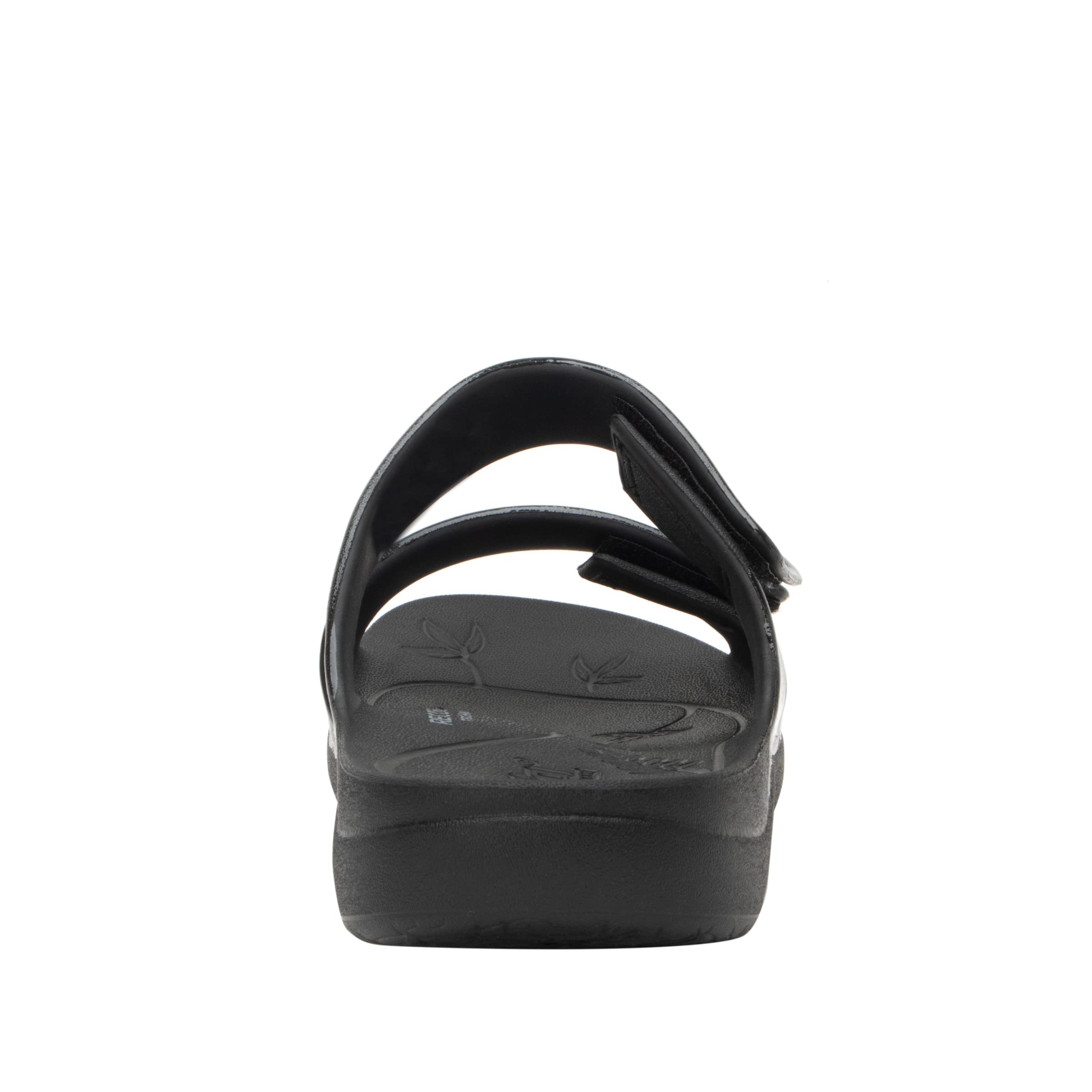 Alegria Womens Orbyt Black Gloss Double Strap Lightweight Recovery Slide Comfort Sandal 9 M US