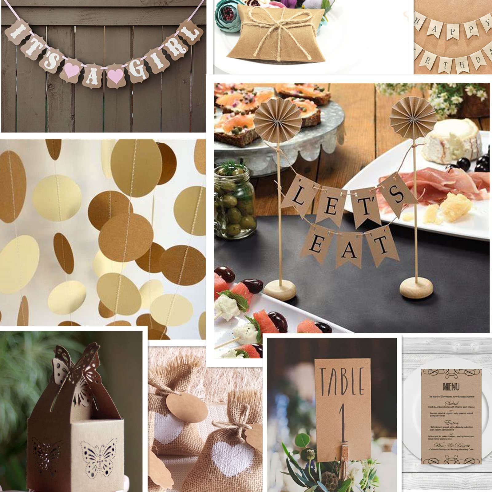 50 Sheets, Brown Kraft Cardstock-Brown Kraft Paper Card A4 200gsm Card Stock Printer Paper for Invitations, Menus, Crafts, DIY Cards