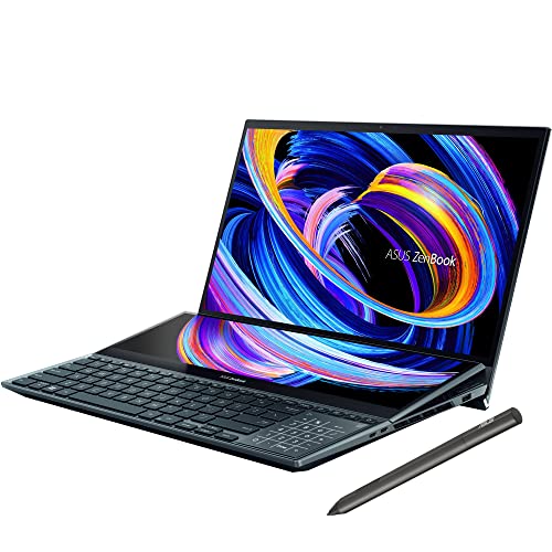 ASUS ZenBook Pro Duo 15.6" Touch 4K UHD OLED Laptop (Intel i7-12700H 14-Core 2.30GHz, 16GB LPDDR5, 1TB SSD, GeForce RTX 3060 6GB, Active Pen, Backlit KYB, WiFi 6E, Win 11 Home) w/Dockztorm Dock