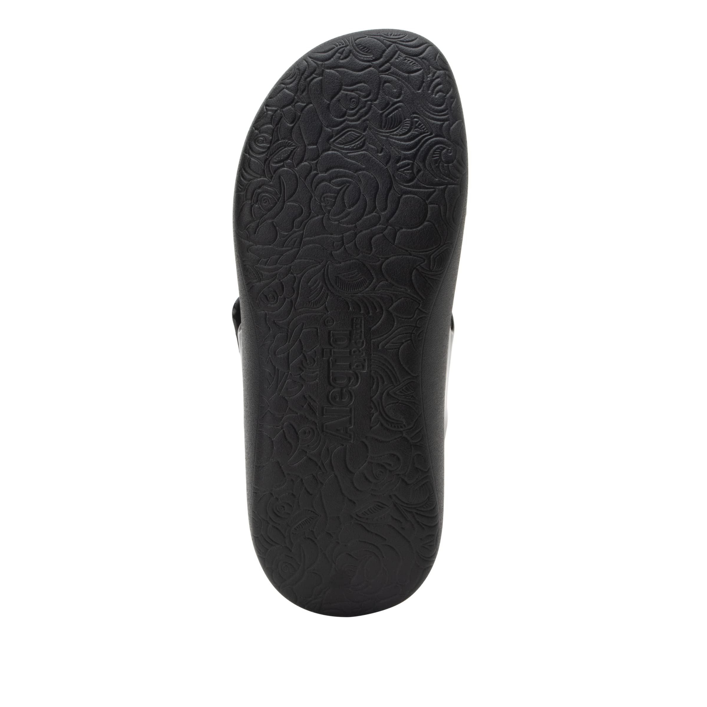 Alegria Womens Orbyt Black Gloss Double Strap Lightweight Recovery Slide Comfort Sandal 9 M US
