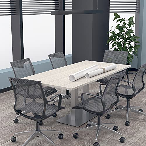 SKUTCHI DESIGNS INC. 6 Person Conference Table with Metal Base | Rectangular Shaped | Harmony Series | 6' | Driftwood | Factory Clearance