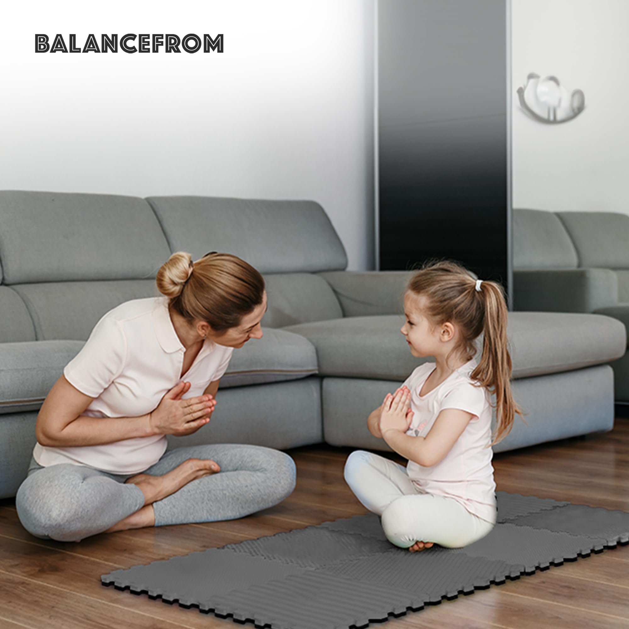 BalanceFrom Puzzle Exercise Mat with EVA Foam Interlocking Tiles for MMA, Exercise, Gymnastics and Home Gym Protective Flooring, 3/4" Thick, 24 Square Feet, Gray