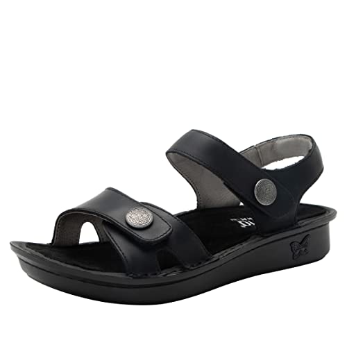 Alegria Womens Vienna Oiled Black Leather Sandal 8-8.5 M US