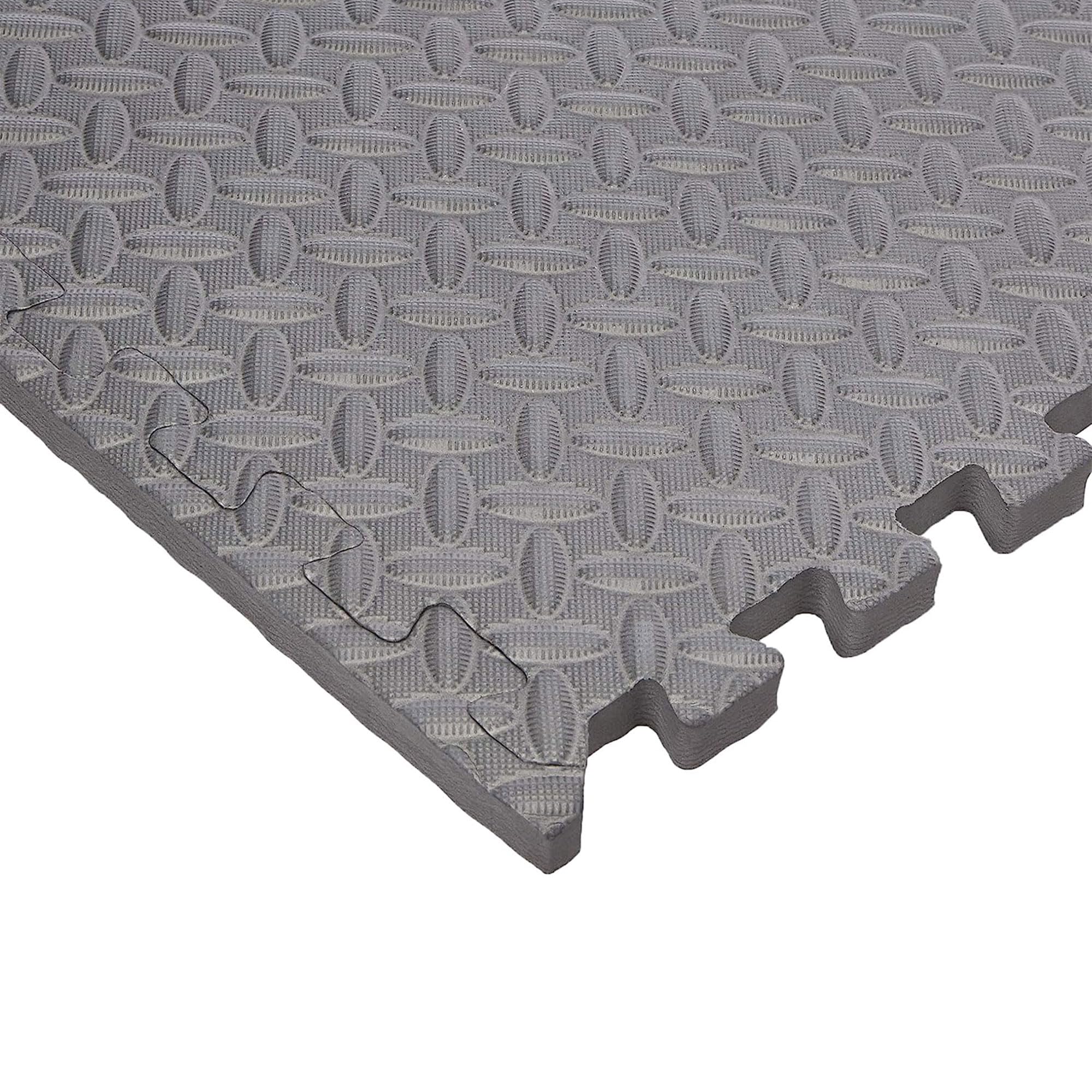 BalanceFrom Puzzle Exercise Mat with EVA Foam Interlocking Tiles for MMA, Exercise, Gymnastics and Home Gym Protective Flooring, 3/4" Thick, 24 Square Feet, Gray