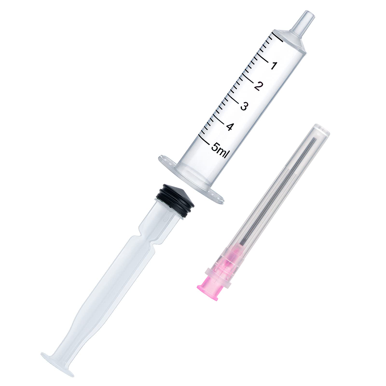 6PCS 5ML/CC Ink Filling Plastic Syringe Set with Blunt Stainless Needle Tip for Fountain Pen, Printer