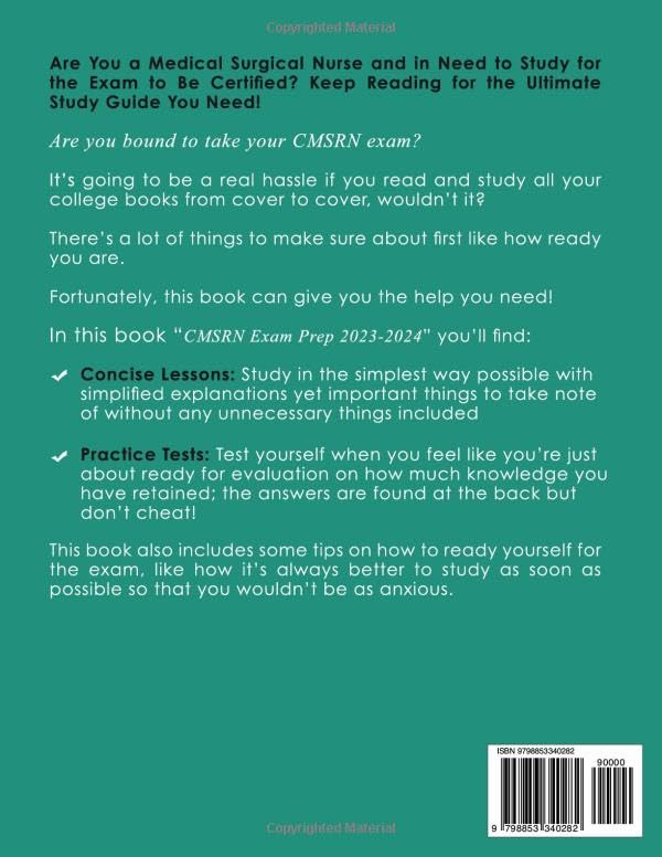 CMSRN Exam Prep 2023-2024: A Medical Surgical Nursing Study Guide with Test Bank Including 600 Practice Questions and Answers (Med Surg Certification Review Book)