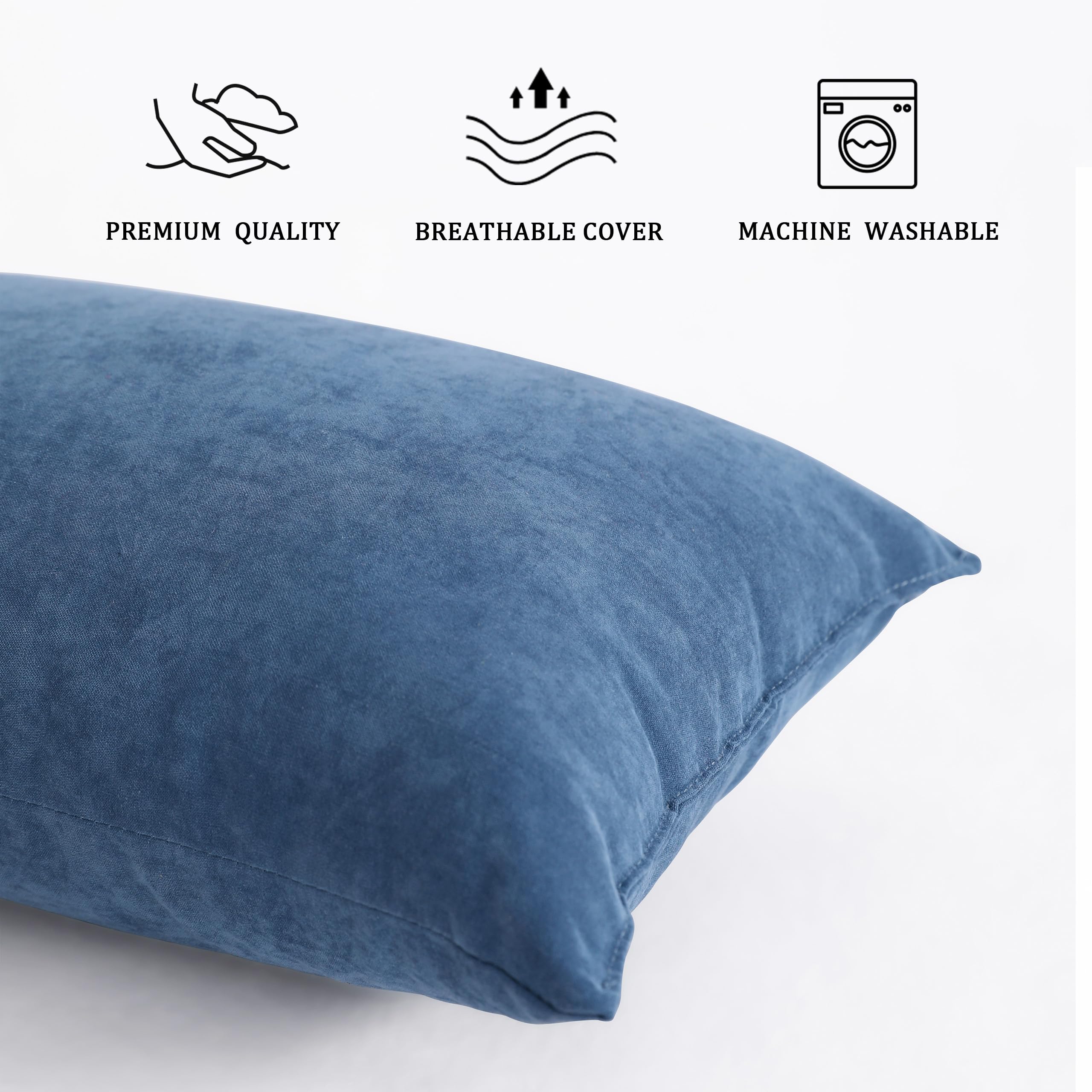 BEDSUM 2 Pack Tiny Pillows, 11"x7" Microfiber Mini Pillows for Travel, Pets, Soft and Machine Washable Small Pillows for Neck, Wrist, and Knee Comfort, Denim Blue