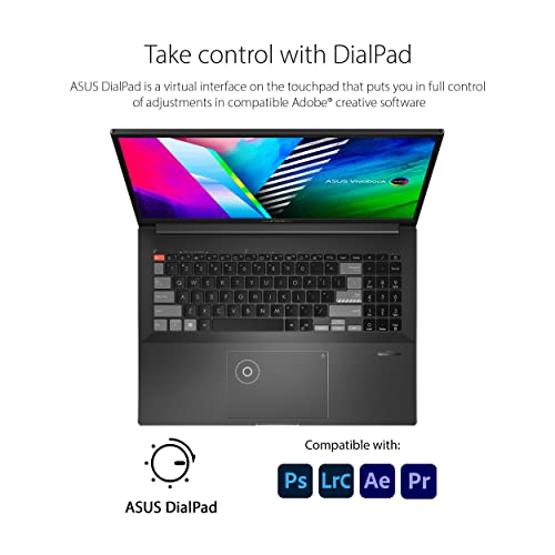 ASUS VivoBook Pro 16X OLED Slim Laptop, 16" 4K 16:10 Display, AMD Ryzen 9 6900H CPU, NVIDIA GeForce RTX 3050 Ti, 32GB RAM, 1TB SSD, Windows 11 Home, 0°Black, M7600RE-XB99,Gray