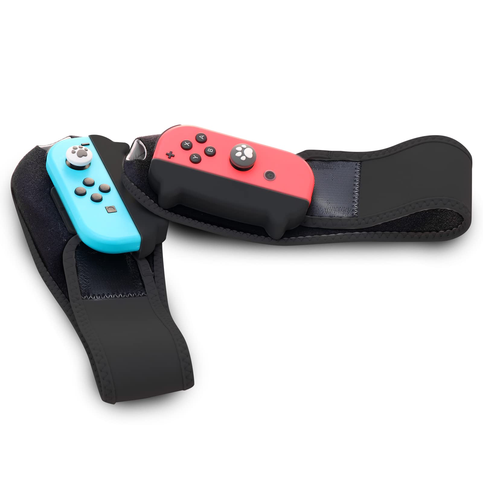Switch Dance Wrist Strap, Switch Boxing Accessories for Switch Boxing Game with 2 Switch Thumb Grip Caps - Black
