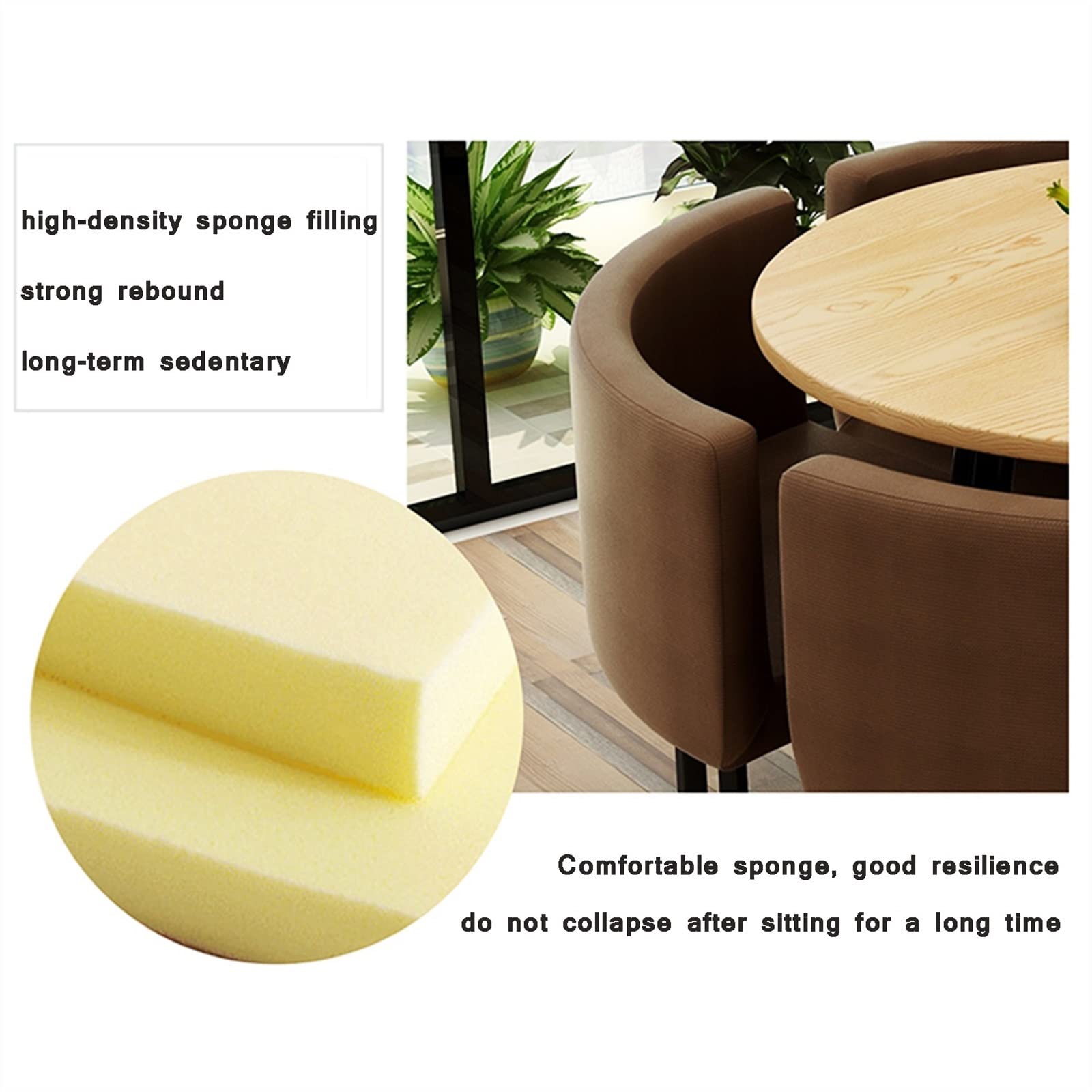 LSRY Coffee Table and Chair Set Office Conference Tables Negotiation Table Dining Table Small Space Dinette Round Leisure Hotel Lounges Balcony Restaurant Meetings Room Reception Tables (Color : Beig
