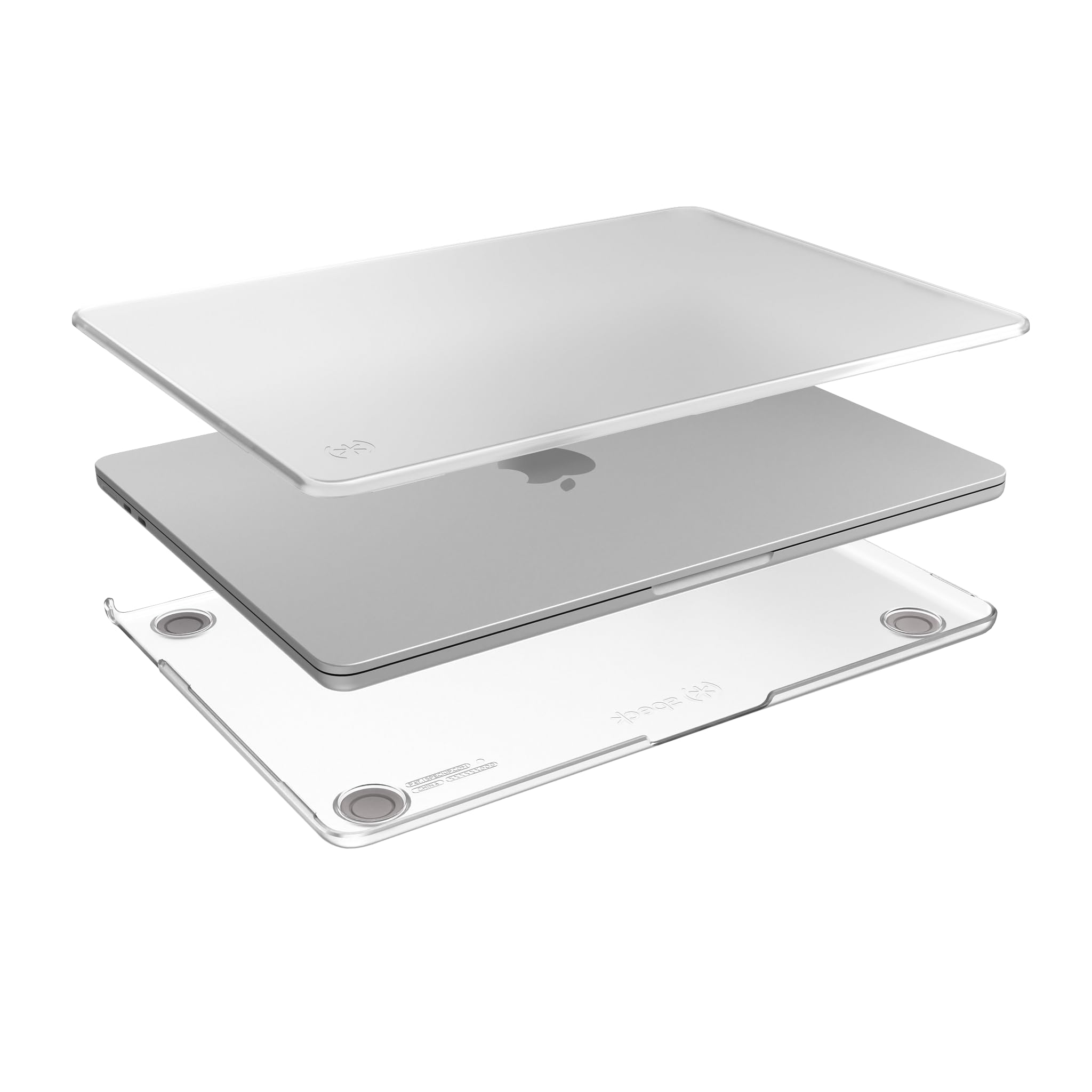 Speck Smartshell Case for MacBook Air 15 Inch (2023) - Scratch Protection, Slim MacBook Case, Slide Prevention - Clear/Sweater Grey