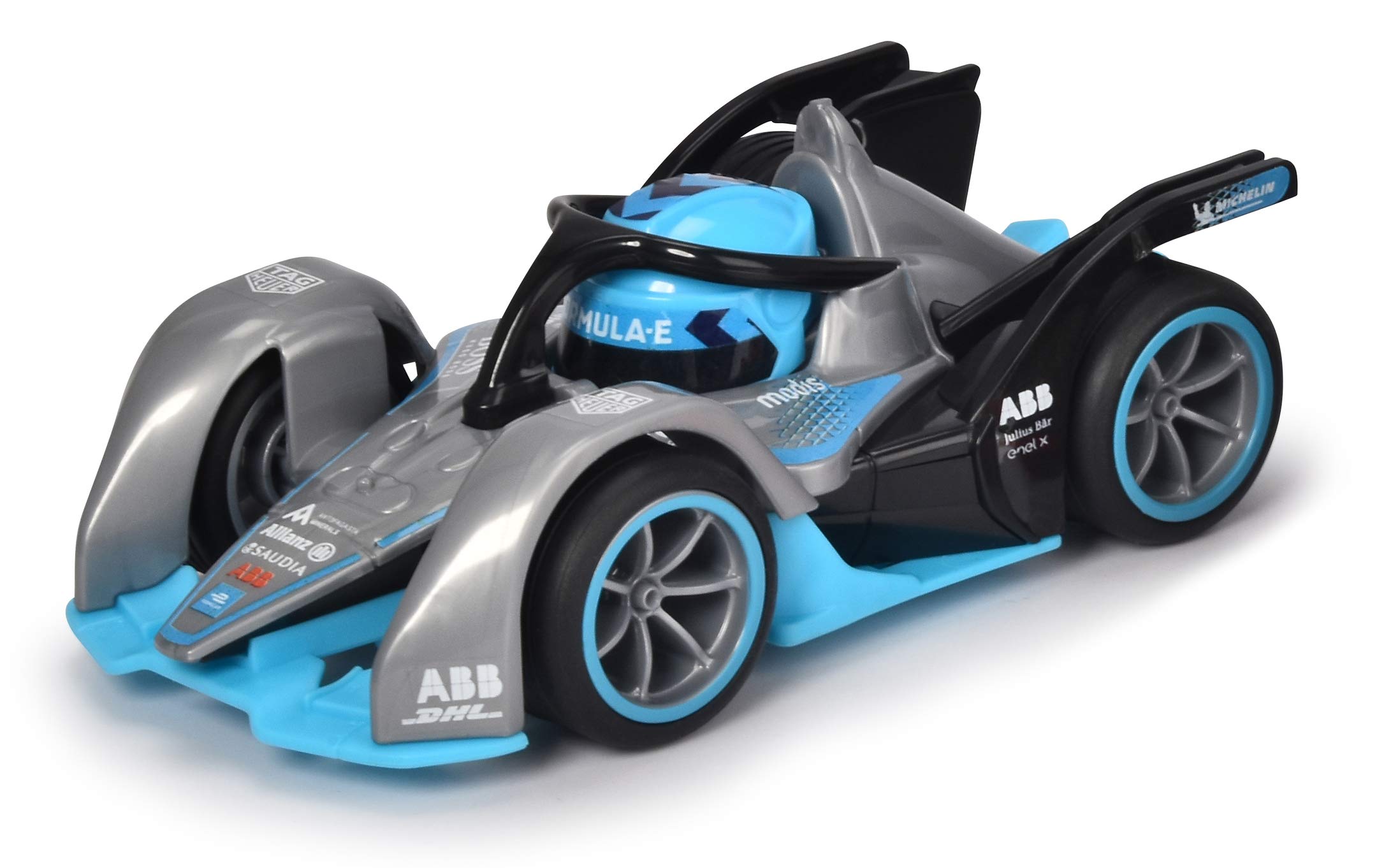 Dickie Toys 203162000 Pullstring Racer, Formula E Series Racing Car with Line Pull, 3 Different Models, Random Selection, 14 cm, from 3 Years