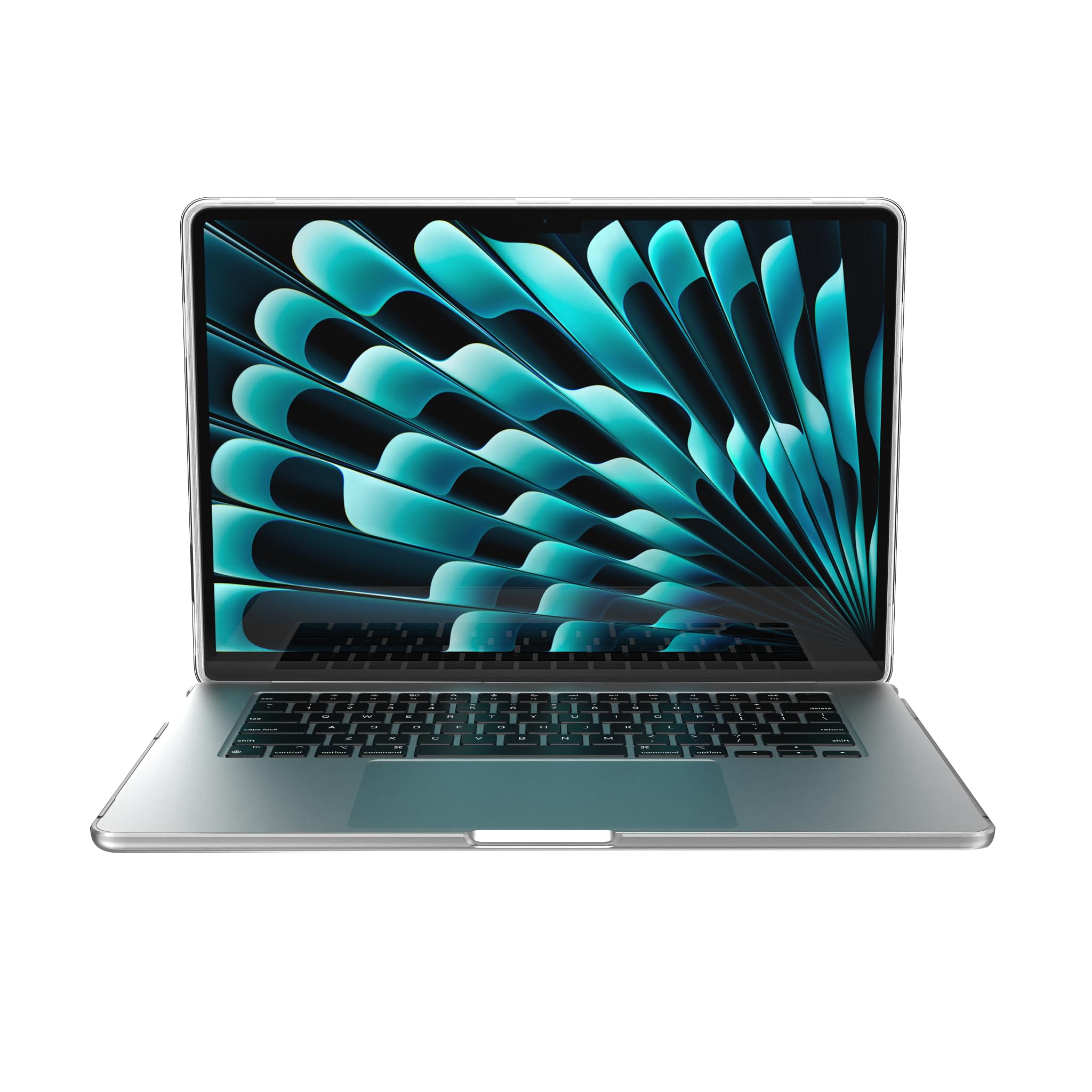Speck Smartshell Case for MacBook Air 15 Inch (2023) - Scratch Protection, Slim MacBook Case, Slide Prevention - Clear/Sweater Grey
