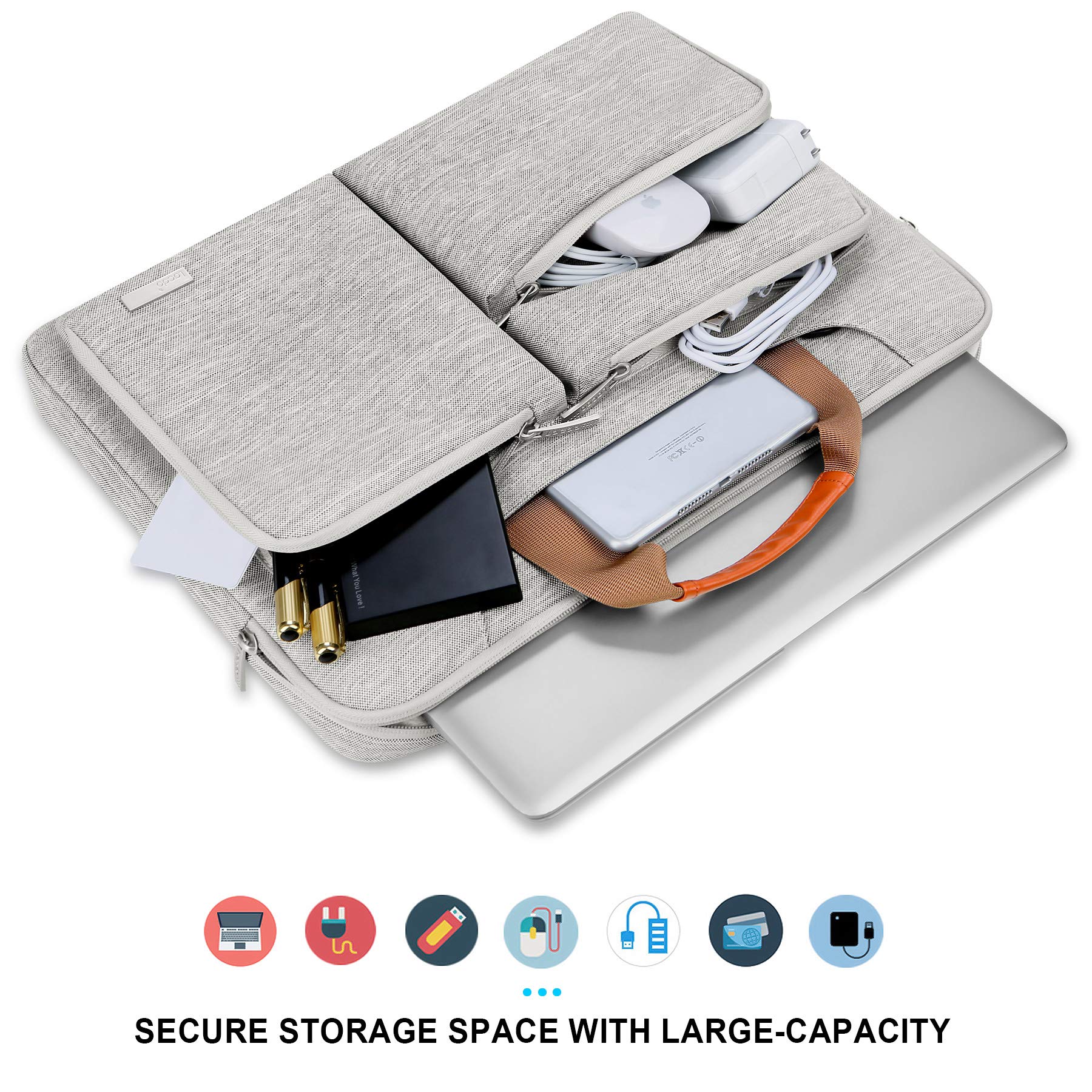 Lacdo 360° Protective Laptop Shoulder Bag, 16 inch Laptop Bag for 16 inch New MacBook Pro M4/M3/M2 /M1 Pro Max A3403 A3186 A2991 A2780 A2485 2024-2019, 15" Surface Laptop 7th Copilot+PC Computer, Gray
