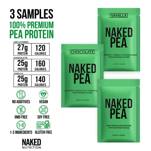 Naked Vegan Sample Pack Pea, Chocolate Pea, and Vanilla Pea