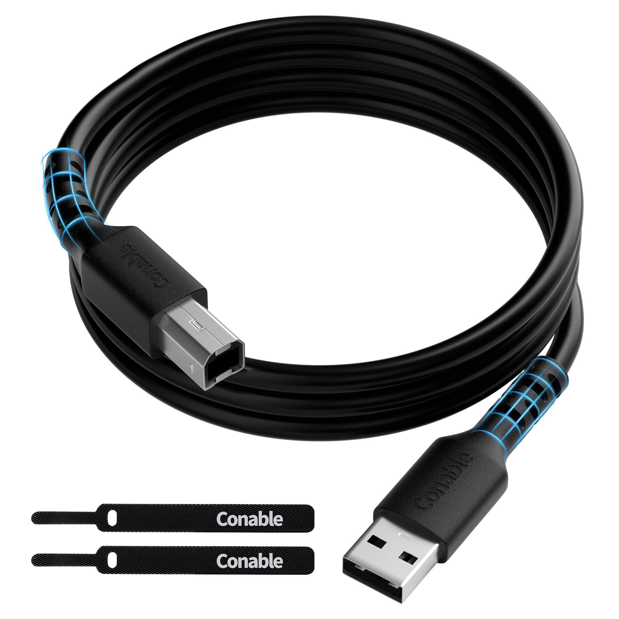 USB Printer Cable 8 Feet, USB 2.0 Type-A to B-Male Cord, High Speed Scanner Cord Compatible with HP, Canon, Epson, DAC, Dell, Brother, Xerox, Samsung, Piano with 2 Cable Ties- 8 ft