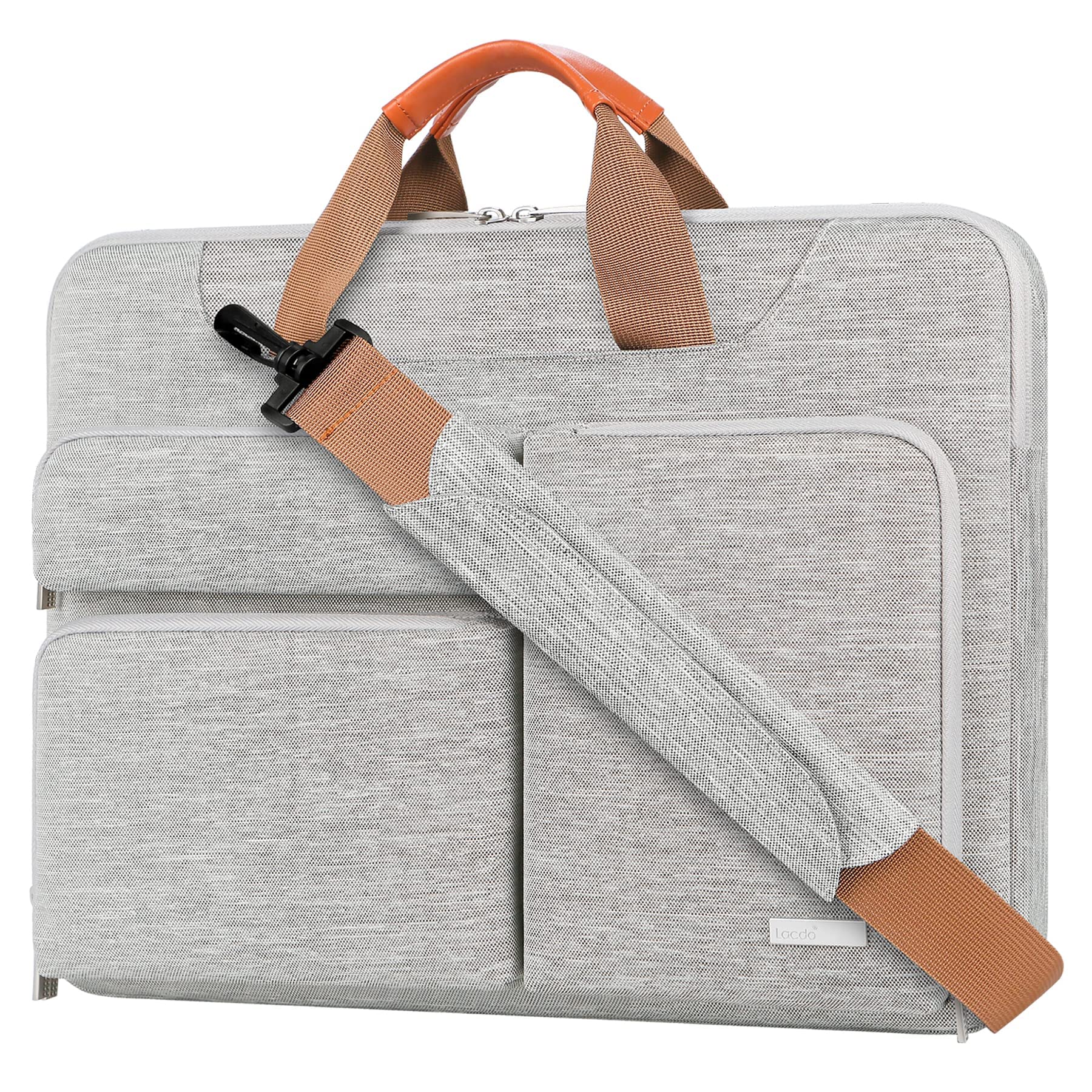 Lacdo 360° Protective Laptop Shoulder Bag, 16 inch Laptop Bag for 16 inch New MacBook Pro M4/M3/M2 /M1 Pro Max A3403 A3186 A2991 A2780 A2485 2024-2019, 15" Surface Laptop 7th Copilot+PC Computer, Gray