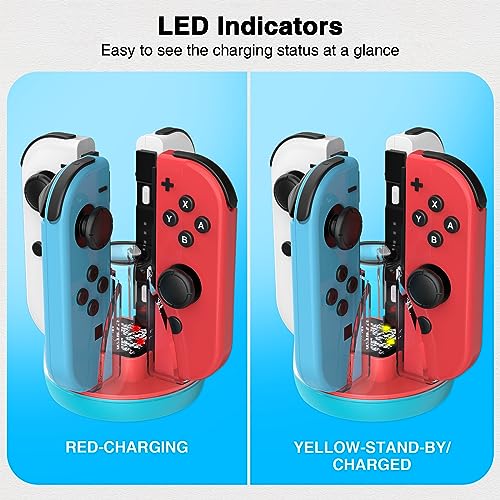 Switch Controller Charging Dock for Nintendo Switch/Switch OLED JoyCon,HEIYING Switch Controller Charger Dock Station for Switch Joy-Con,Portable Charging Stand Station with LED Indicator.