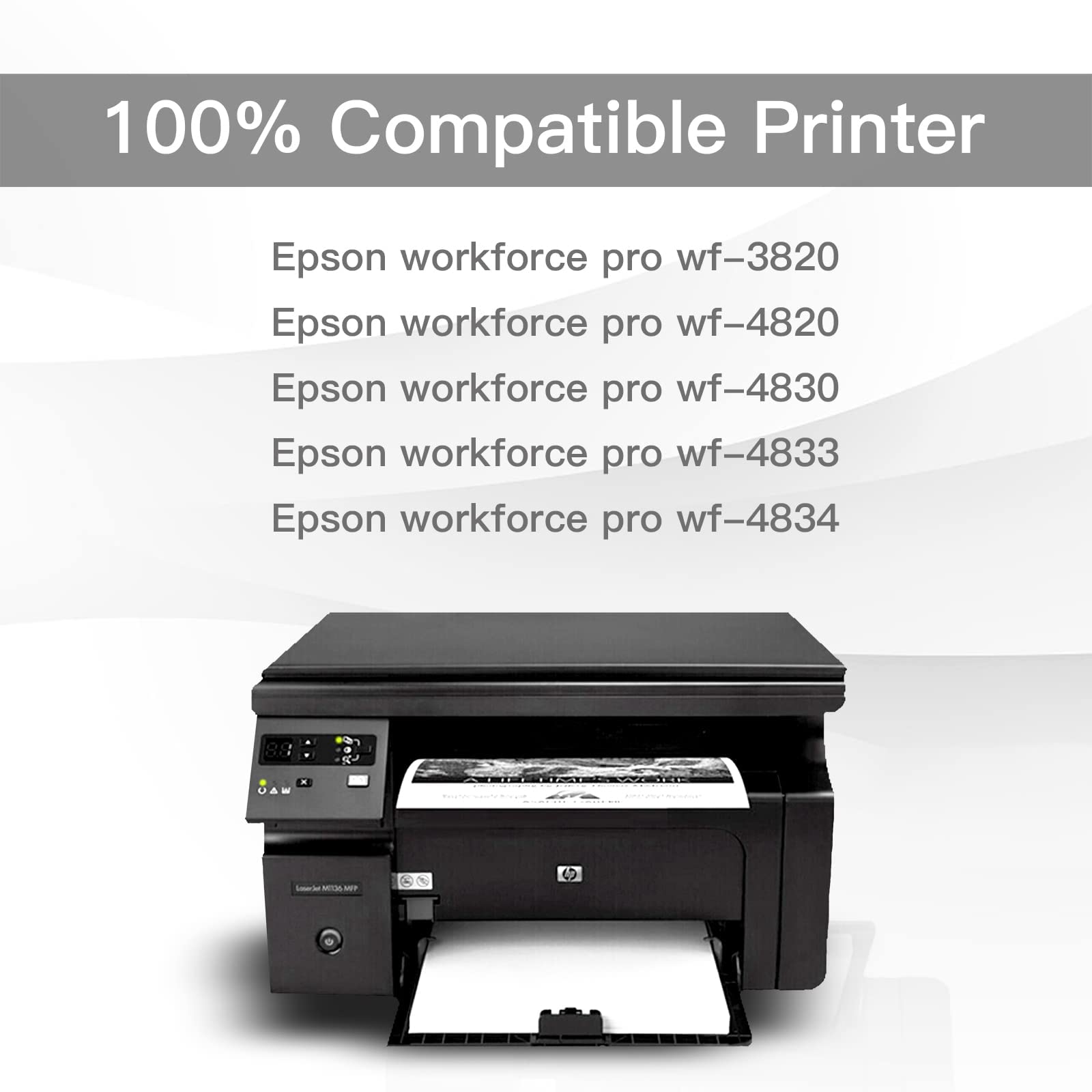 BeOne 822XL Black Remanufactured Ink Cartridge Replacement for Epson 822XL T822XL 822 T822 Compatible with Epson Workforce Pro WF-3820 WF-4820 WF-4830 WF-4833 WF-4834 Printer (2 Black)