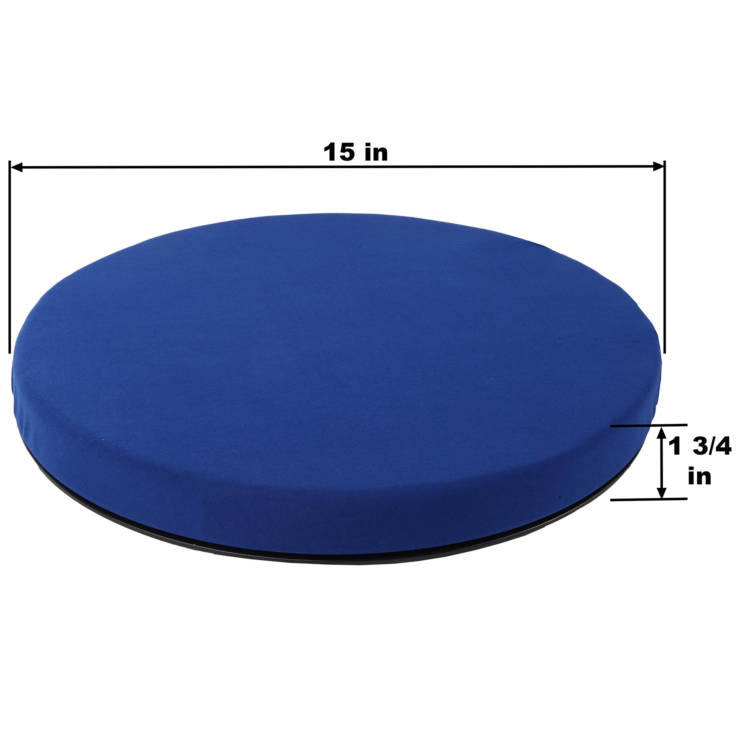 TRENTON Gifts Portable Lightweight Swivel Seat Cushion. 360 Degree Rotation. Supports up to 300 Lbs. Polyester Blue