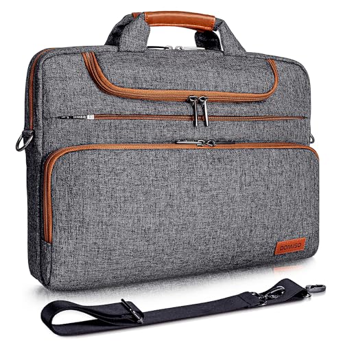 DOMISO 13.3 Inch Multi-Functional Laptop Sleeve Business Briefcase Waterproof Messenger Shoulder Bag for 13"-13.3" Laptops/MacBook Pro Retina/Dell XPS 13 / Surface Book/ASUS/Acer, Dark Grey