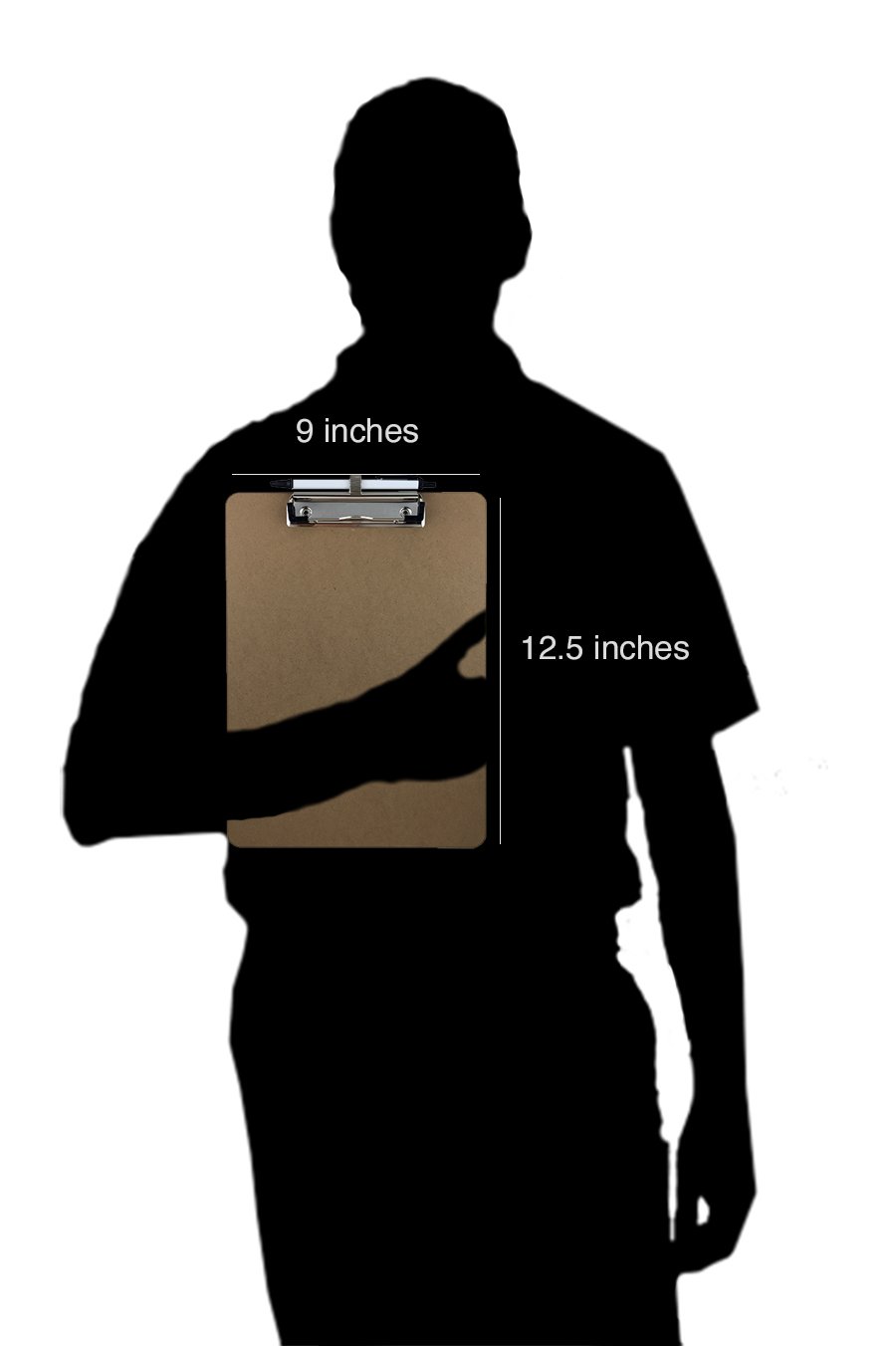 Pen Holder Clipboard, Letter Size, Low Profile Clip, Hardboard Single (Pen Included)