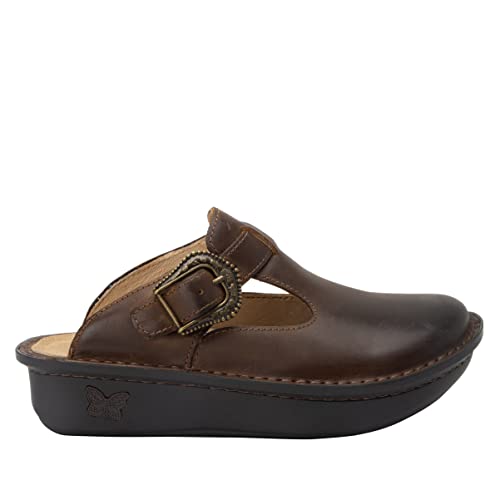 Alegria Women's Classic Oiled Brown Leather Clog 10.5-11 M US