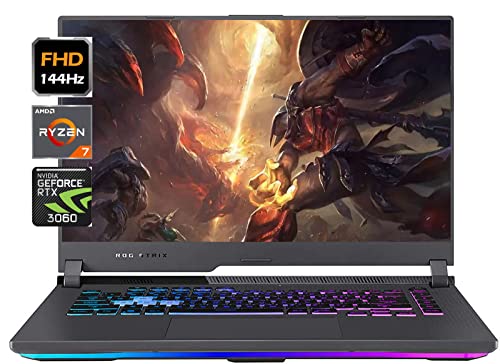 ASUS ROG Strix 15.6" FHD 144Hz Gaming Laptop Newest, 8 Cores AMD Ryzen 7 4800H Beat i7-10750H, 24GB RAM 1TB SSD, GeForce RTX 3060, RGB Backlit Keyboard, WiFi 6, Win11 +CUE Accessories