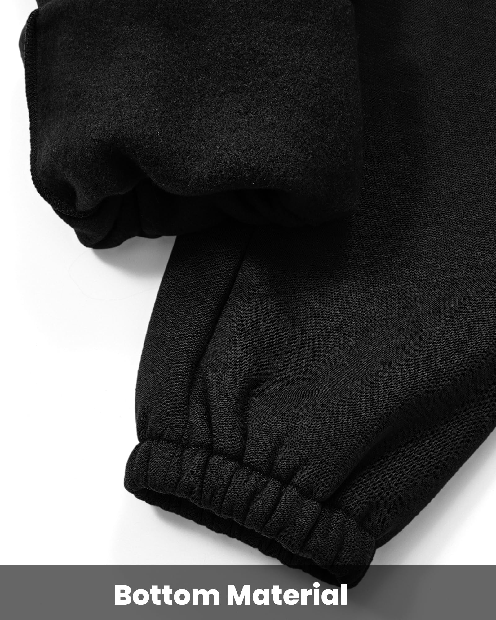 BTFBM Women 2 Piece Tracksuits Fall Winter 1/4 Zip Sweatshirt Jogger Pants Matching Lounge Sets Thick Sweatsuits Pockets(Solid Black, Large)