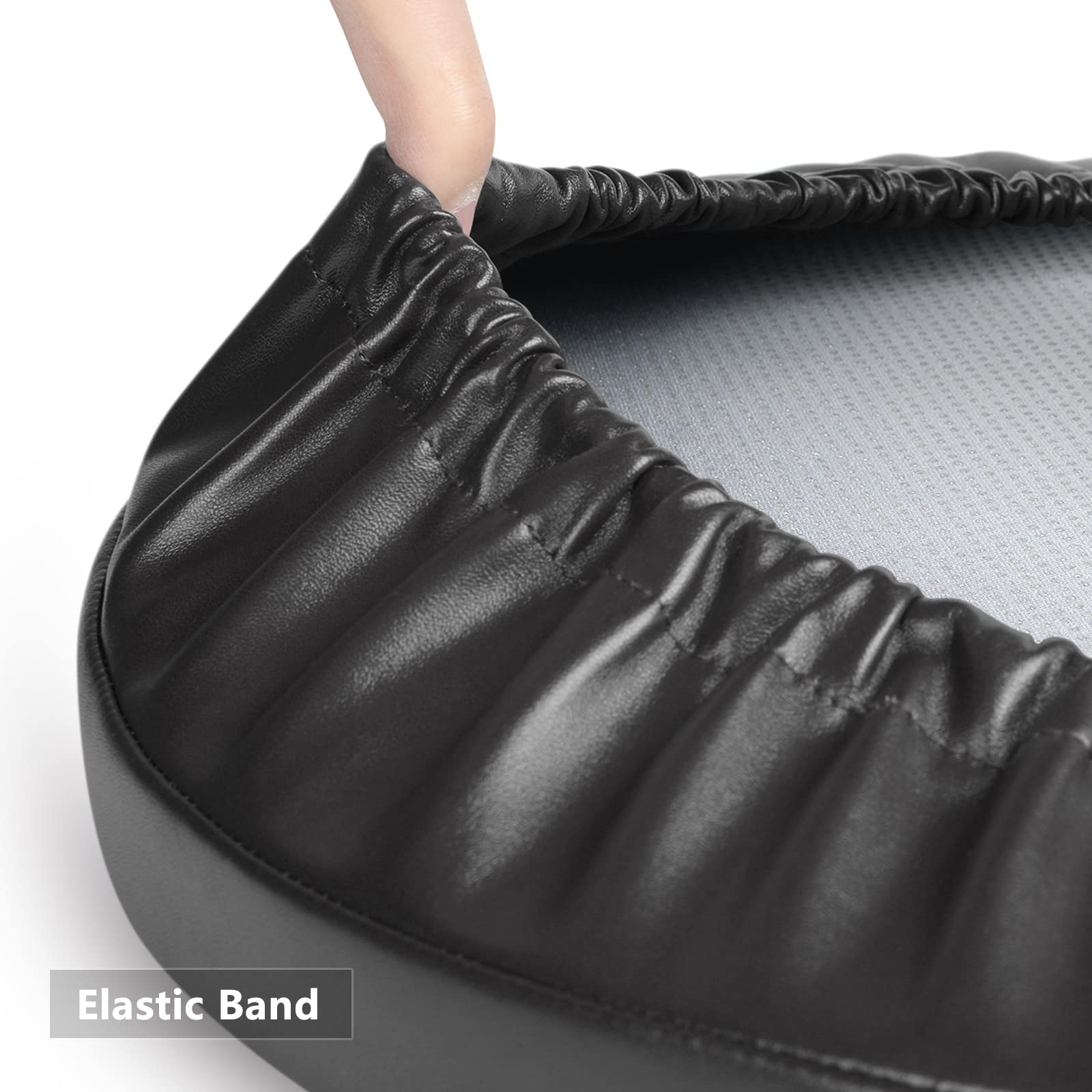Shinnwa Bar Stool Cushion Round Foam Padded Seat Cushions Waterproof Leather Bar Stool Covers with Elastic and Non Slip Bottom 12 Inch Black