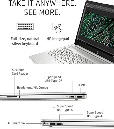 HP Pavilion 15 Laptop, 15.6" FHD IPS Anti-Glare Display, 11th Gen Intel Core i5-1135G7, Intel Iris Xe Graphics, 16 GB RAM, 256 GB PCIe SSD, Long Battery Life, Fingerprint Reader, Silver, Windows 11