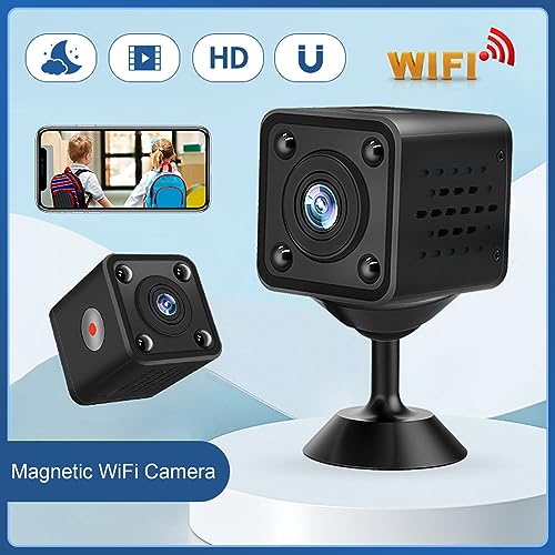 Mini Size Magnetic Design, Built in Battery, 1080p HD Video Shooting, WiFi Network Connection for Home Security Camera with Outdoor Mount