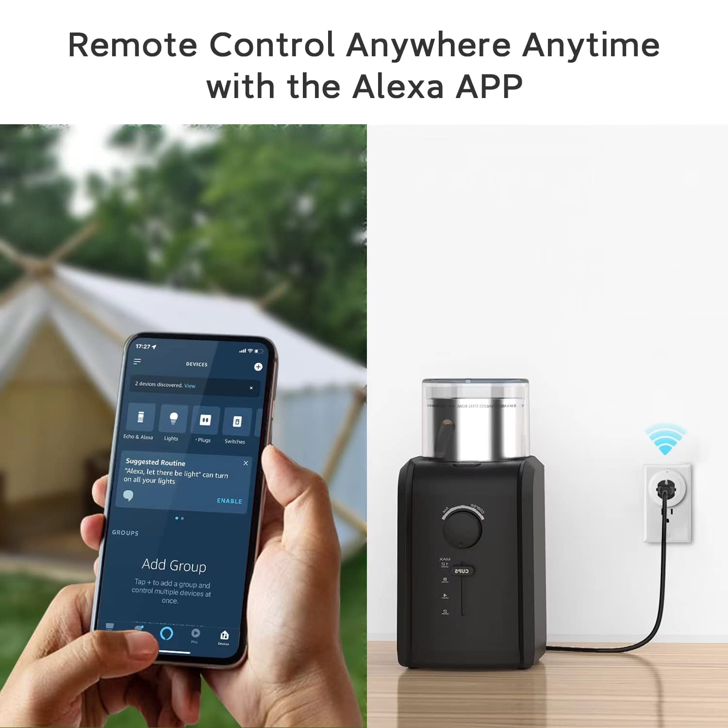 Amysen Smart Plug ,Compatible with Alexa Only ,Smart Outlet Bluetooth Mesh,Simple Setup with One Voice Command , Remote Control and Voice Control, ETL & FCC Certified, 4 Pack