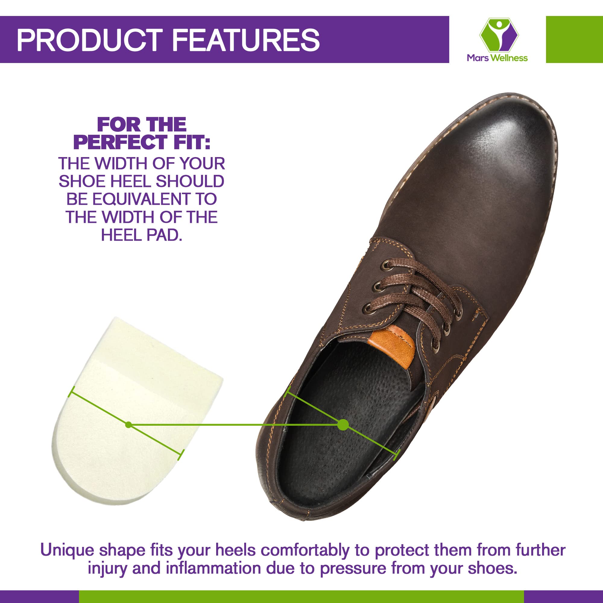 Foam Heel Cushion Pad 1/2" Non Adhesive - Foot Pain Relief - 4 Pairs