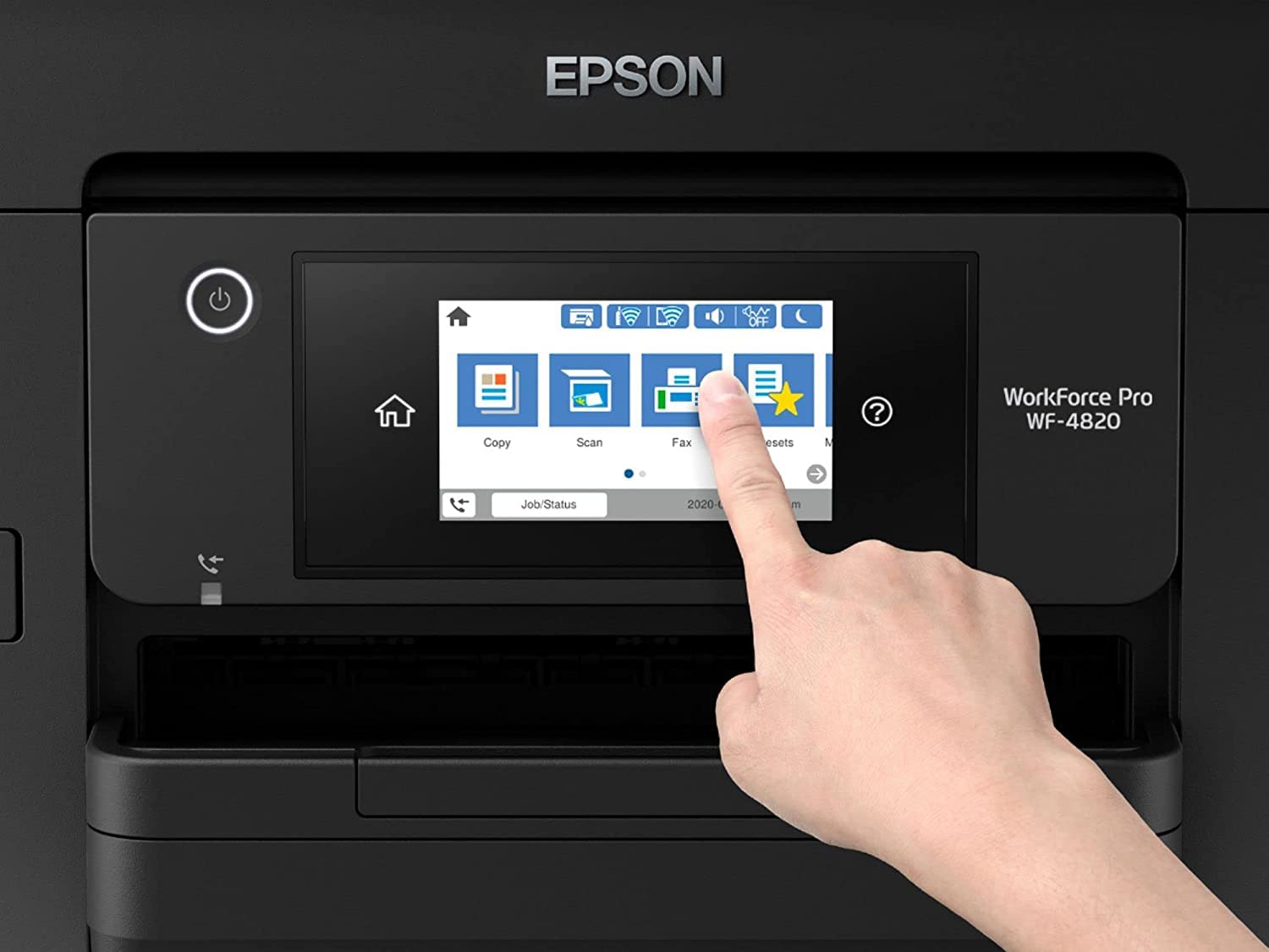 Epson Workforce Pro WF-4820 Wireless All-in-One Color Inkjet Printer, Black - Print Scan Copy Fax - 4.3" Touchscreen, 25 ppm, 4800 x 2400 dpi, Auto 2-Sided Printing, 35-Sheet ADF, Ethernet