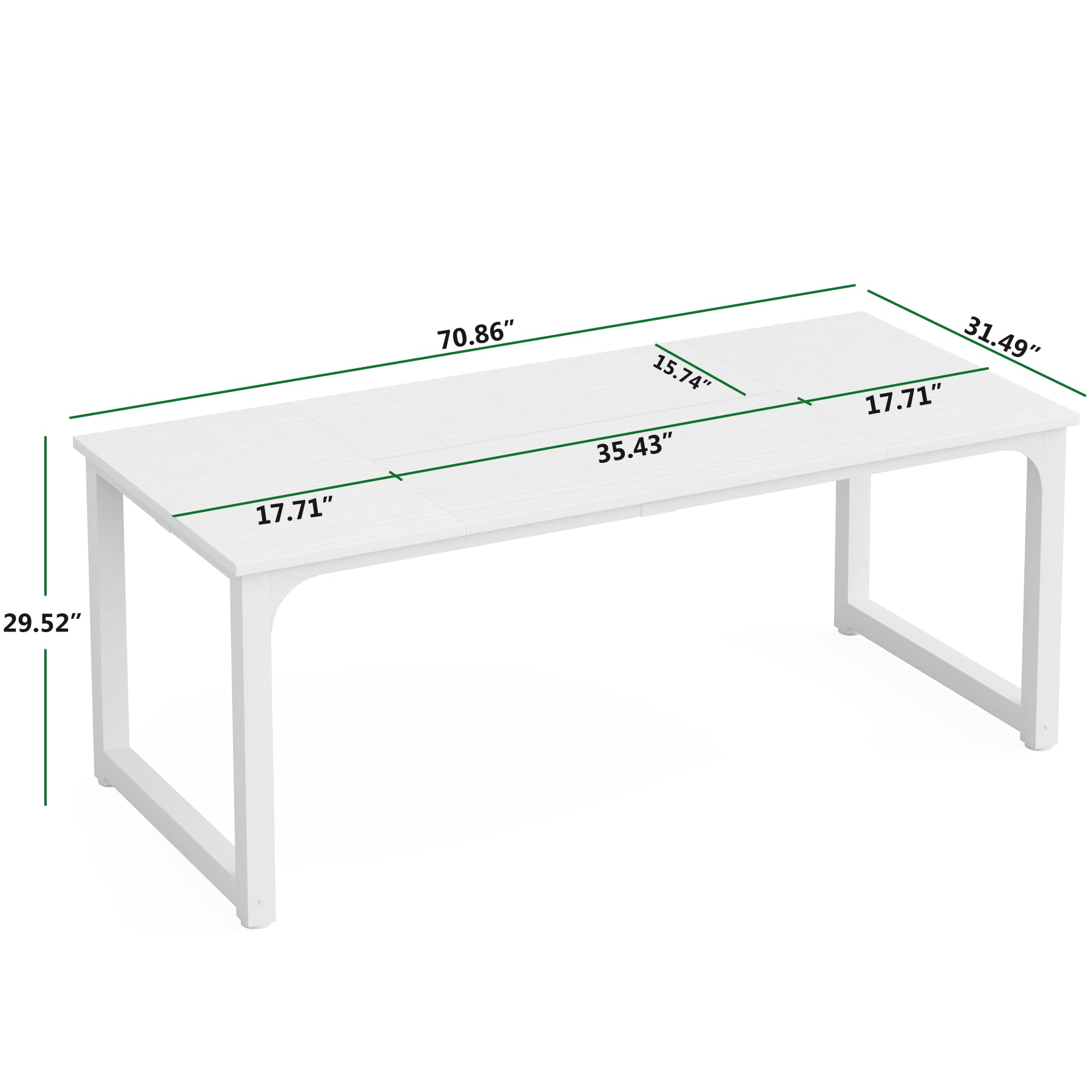 LITTLE TREE 70.8 Inch X-Large Executive Computer Office Desk, White